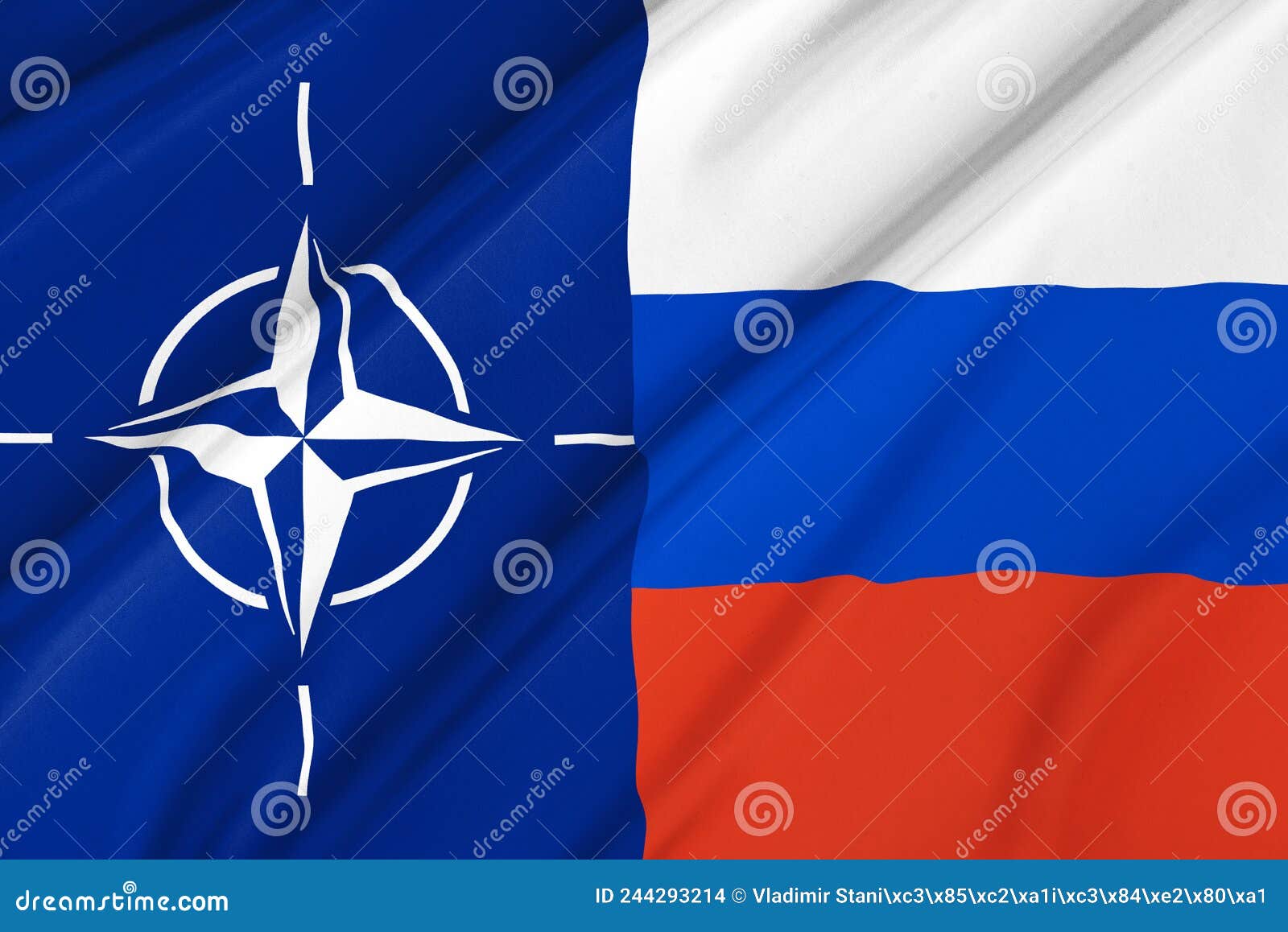 NATO and Russia Flag Concept Editorial Stock Image - Image of silk ...