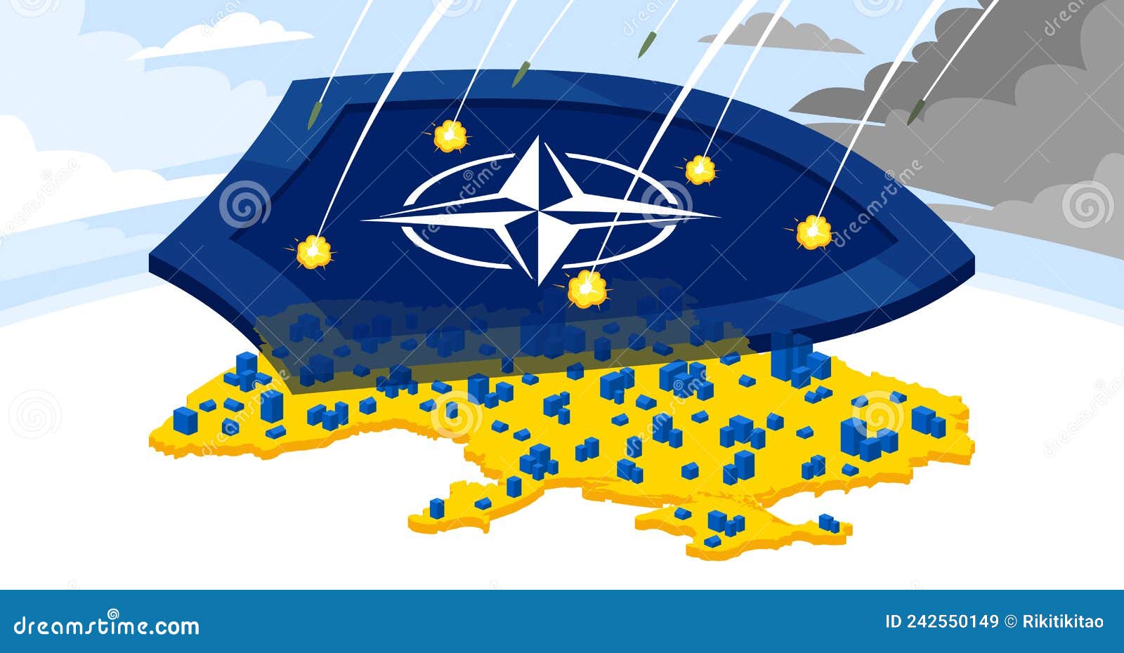 NATO Shield Flat Vector Illustration Protects Ukraine Stock Vector ...