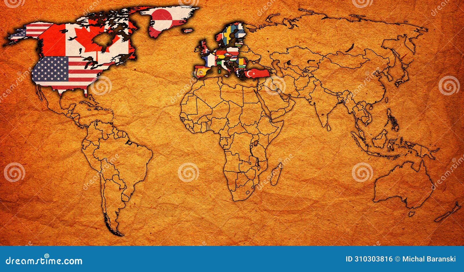 NATO Territory on World Map in 2024 Stock Photo - Image of europe ...