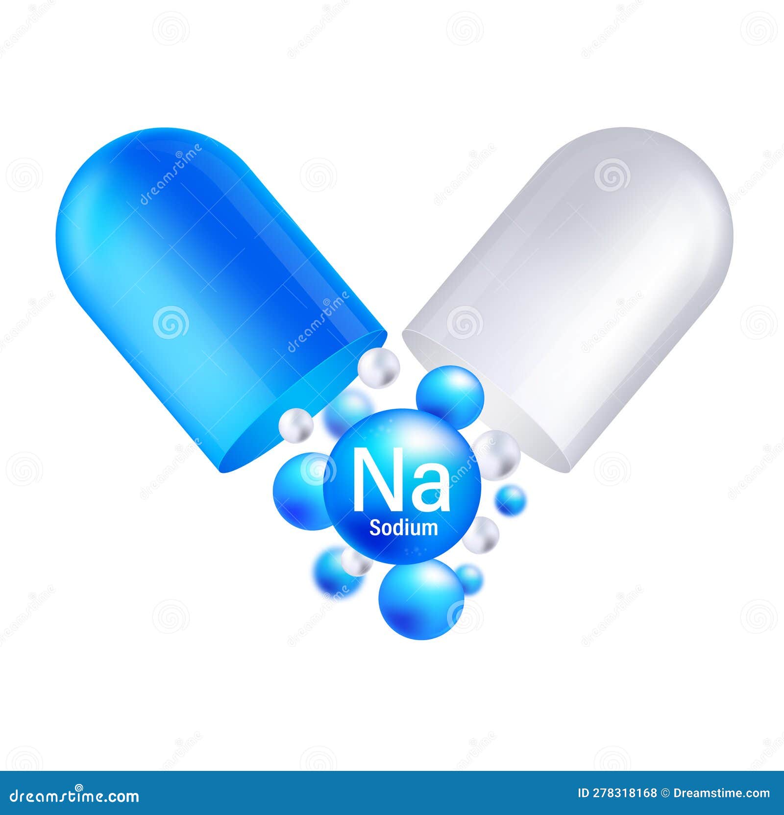 Natrium Icon Structure Chemical Element Round Shape Circle Light Blue ...