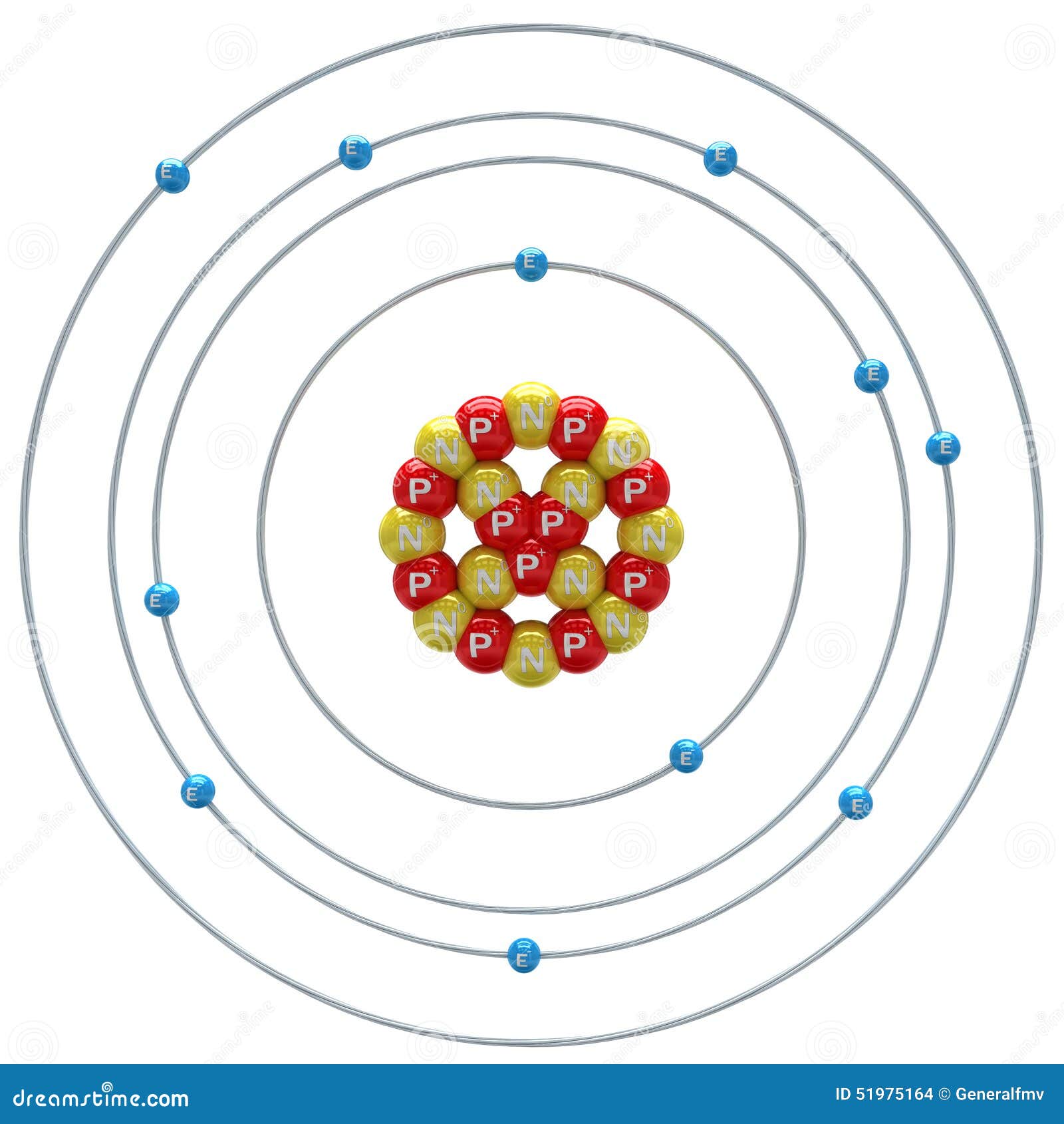 Natrium(isotope) Atom on a White Background Stock Illustration ...