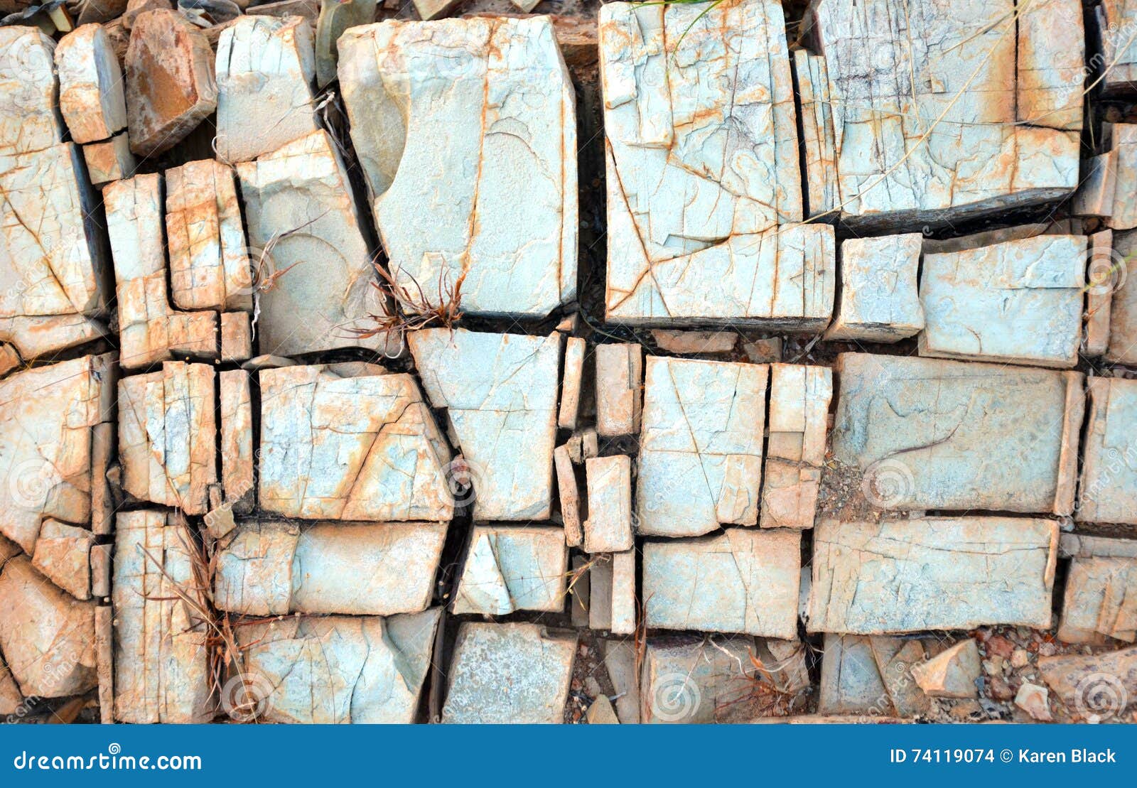 Natural Abstract Patterns and Textures in Fractured Rock Stock Photo ...