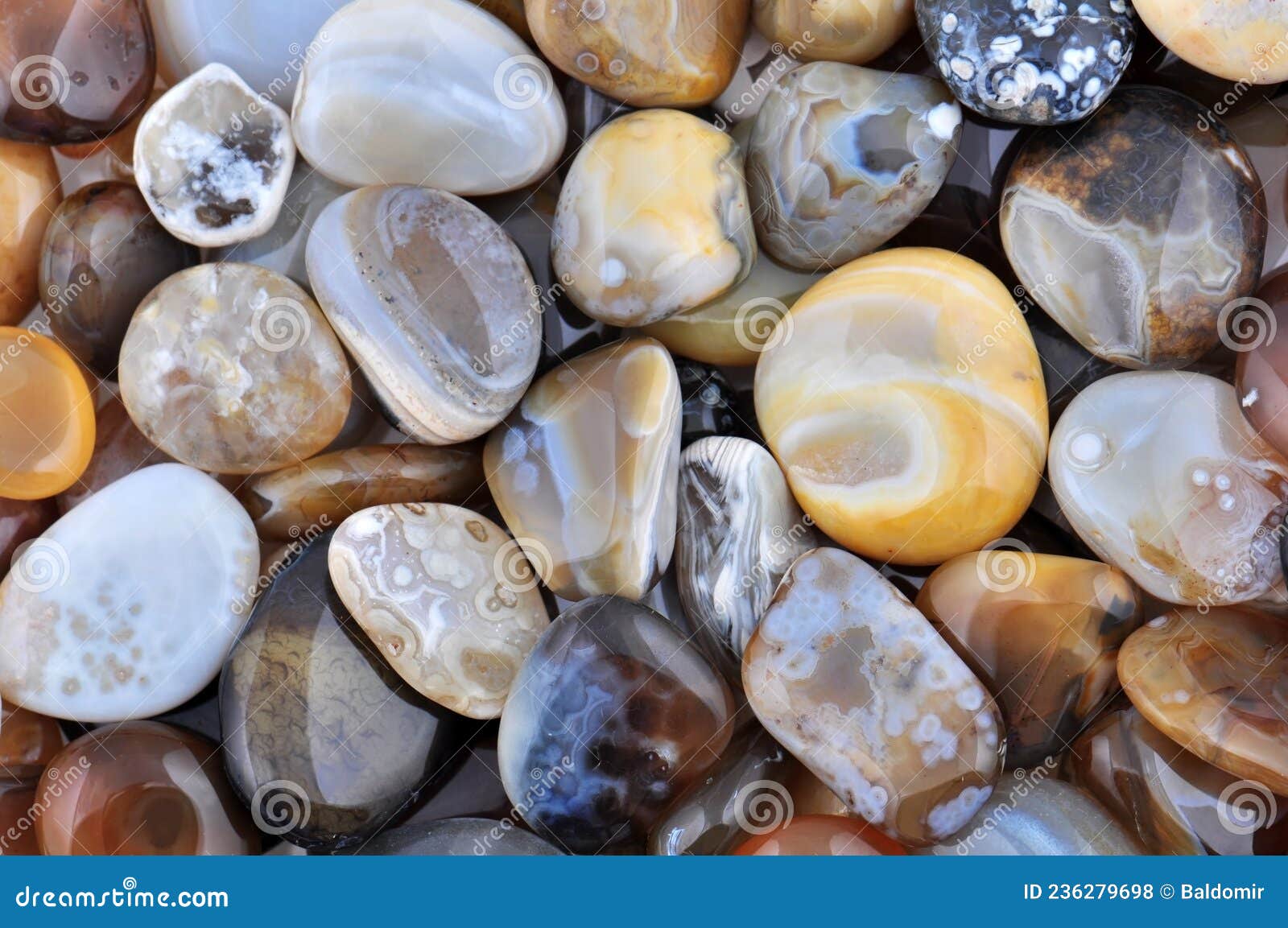 Natural Agate, Various Types Stock Photo - Image of flat, polished ...