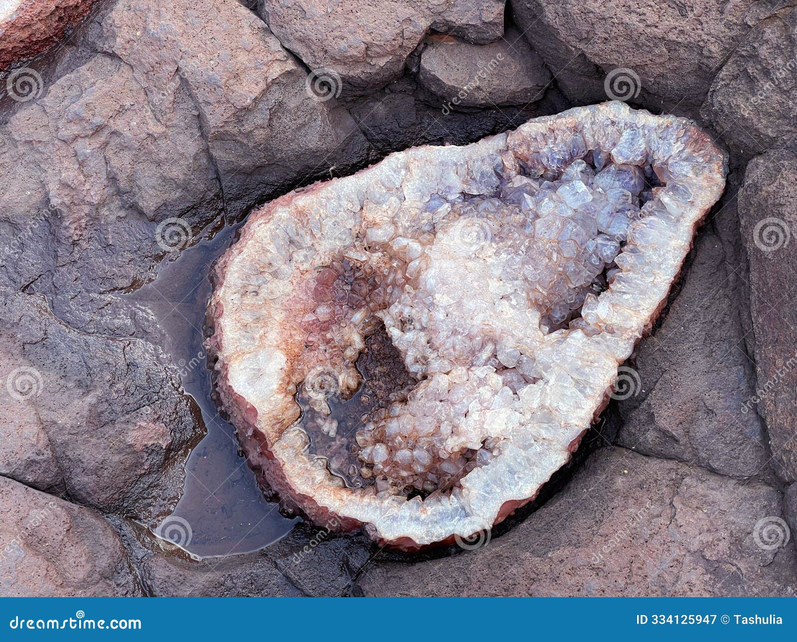 Natural Amethyst at the Wanda Mines, Argentina. Stock Image - Image of ...