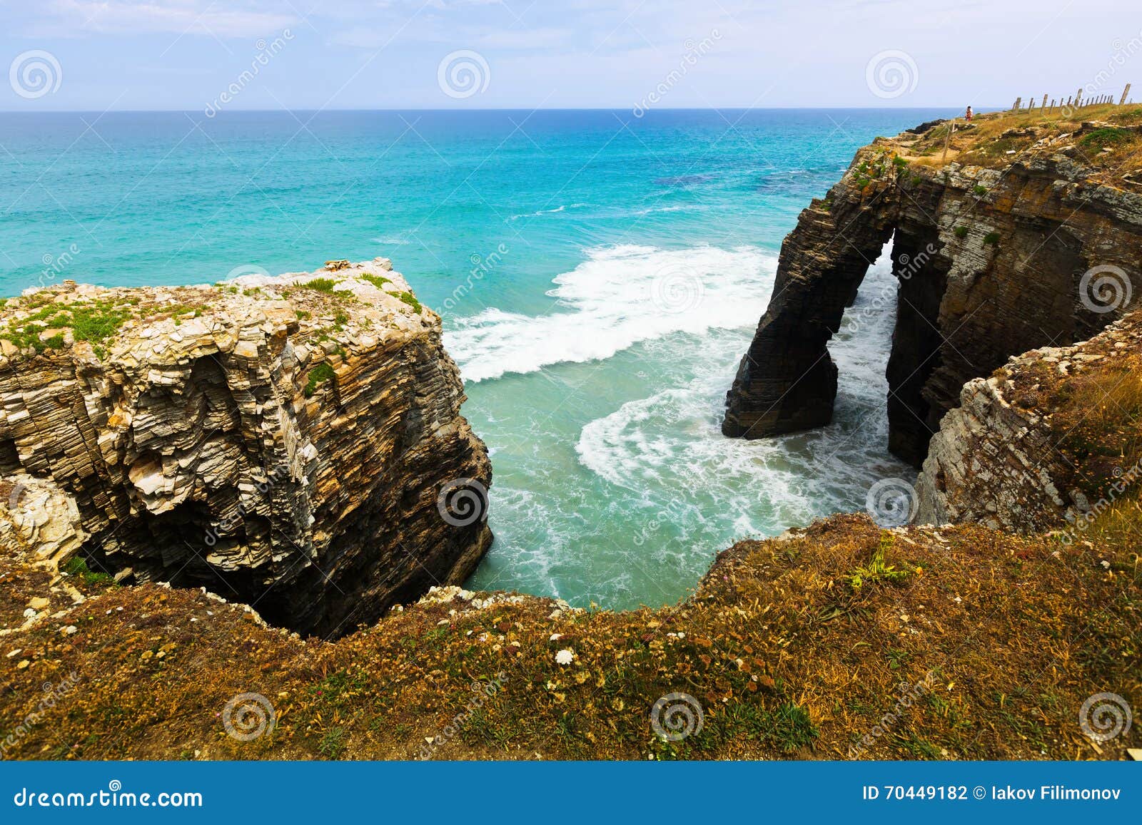 Natural Arch at As Catedrais Beach Stock Photo - Image of spain, cliffs ...