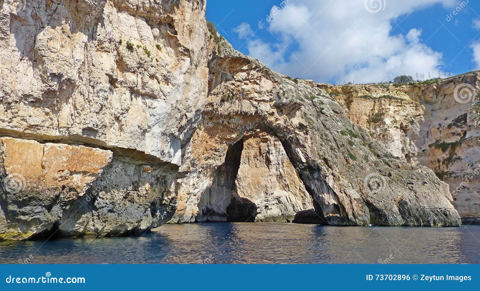Natural Arch of Blue Grotto Stock Photo - Image of cliff, filfla: 73702896