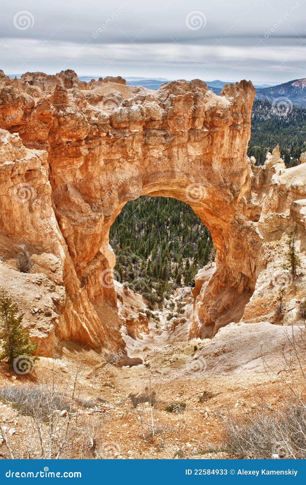 Natural Arch in the Bryce Canyon Park Stock Image - Image of rock, arch ...
