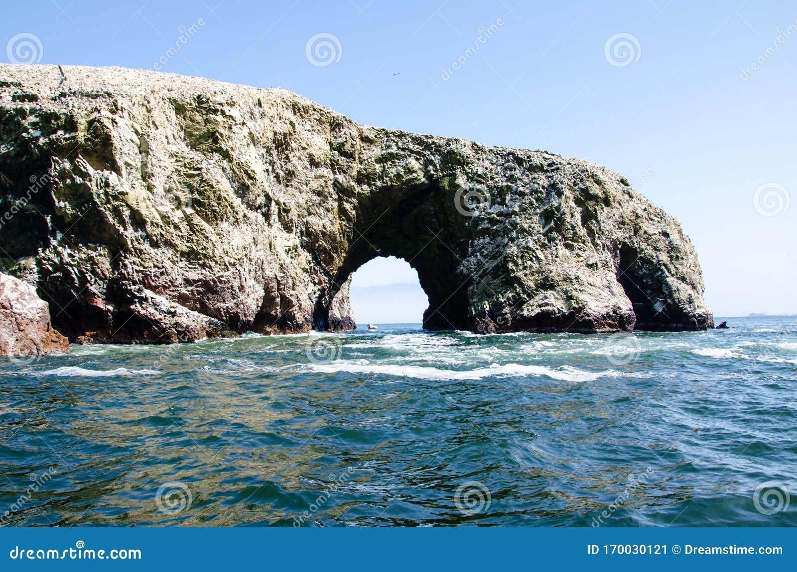 Natural Arch in Paracas National Reserve Stock Image - Image of ...