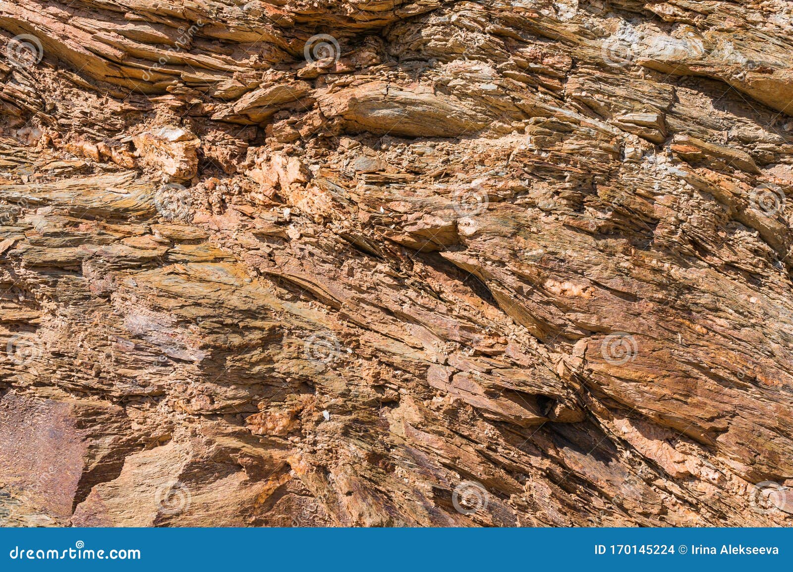 Natural Background of Brown Layered Sandstone. Rock on the Seashore ...