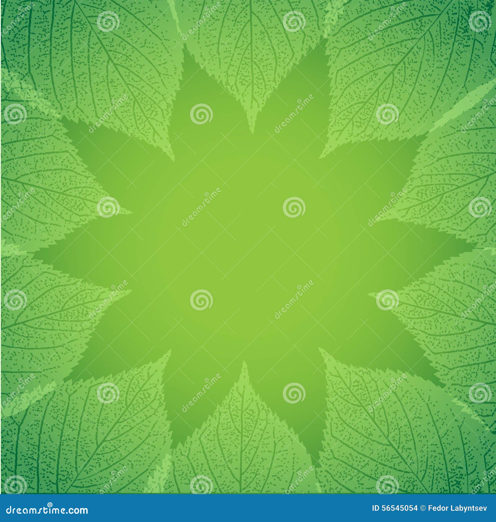 Natural Background with Green Sheet Stock Vector - Illustration of ...