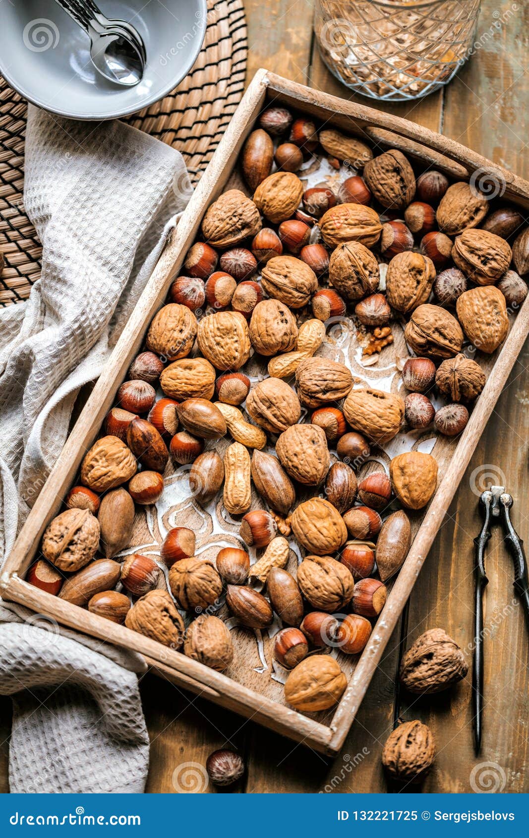 Natural Background Made from Different Kinds of Nuts Stock Image ...