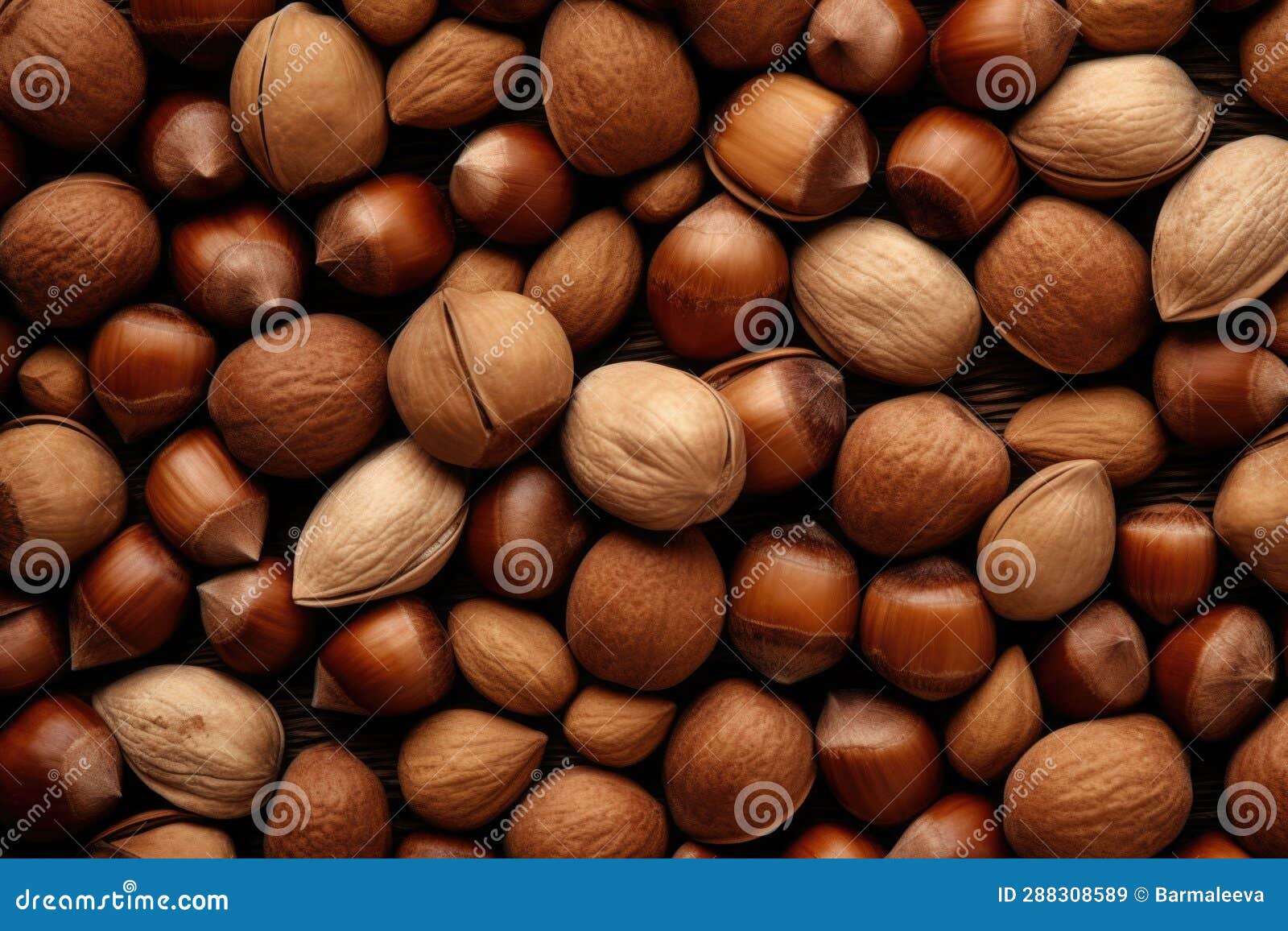 Natural Background Made from Different Kinds of Nuts, Top View ...