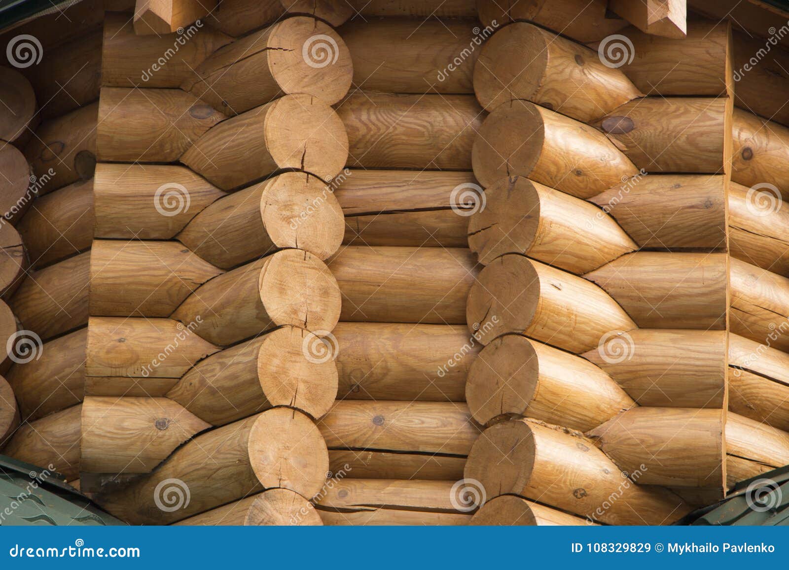 Natural Background Pattern of a Log Wall Stock Image - Image of boarded ...