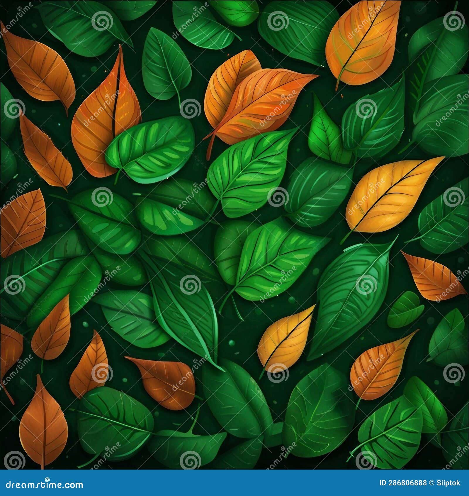 A Natural Background of Stacked Plant Leaf Patterns Fills the View ...