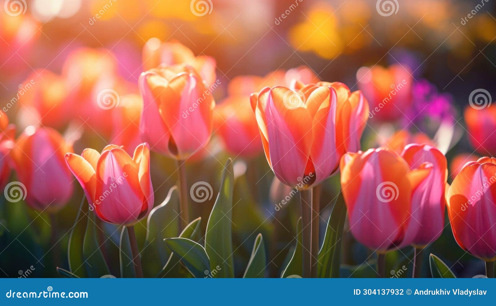 Natural Background with Tulips Closeup, Abstract Illustration Stock ...