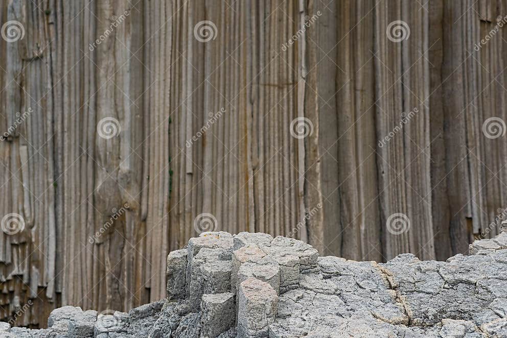 Natural Background, Volcanic Columnar Jointed Basalt Stock Photo ...