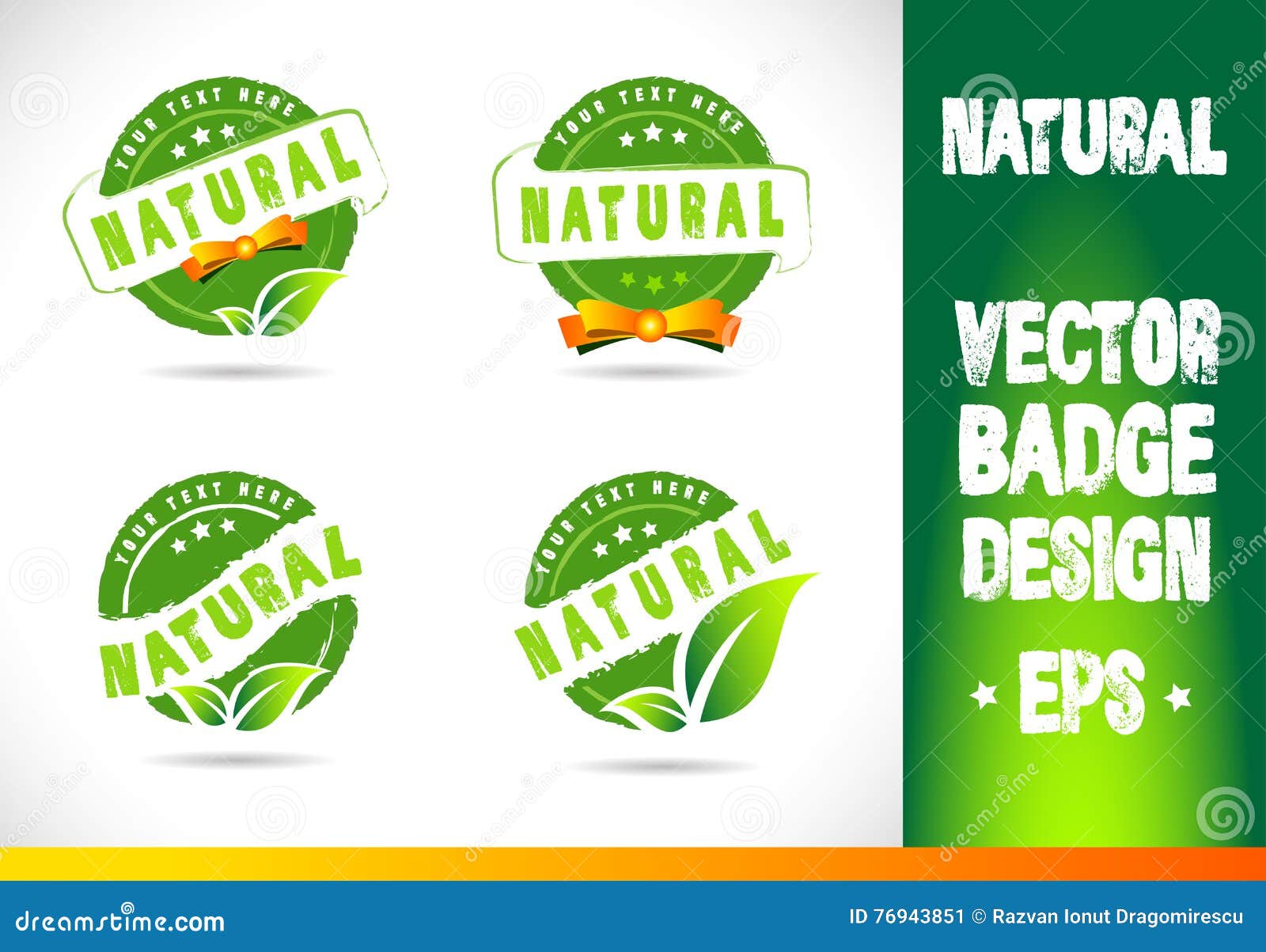 Natural Badge Logo Vector stock vector. Illustration of stamp - 76943851