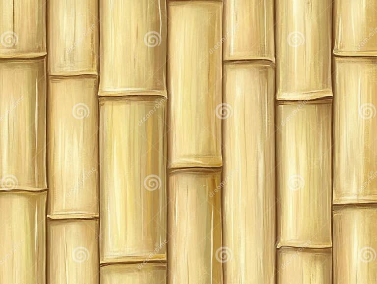 Natural Bamboo Texture, Seamless Pattern for Design Stock Illustration ...