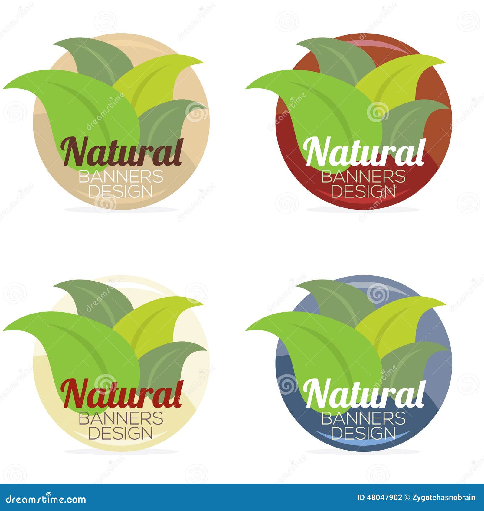 Natural Banners Design Set Vintage Style Stock Vector - Illustration of ...