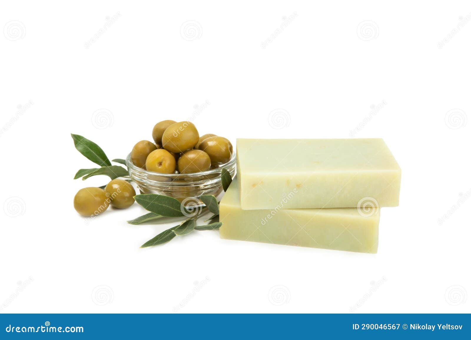 Natural Bar Of Soap With Olive Oil Extract Isolated On White Background Stock Image Image Of