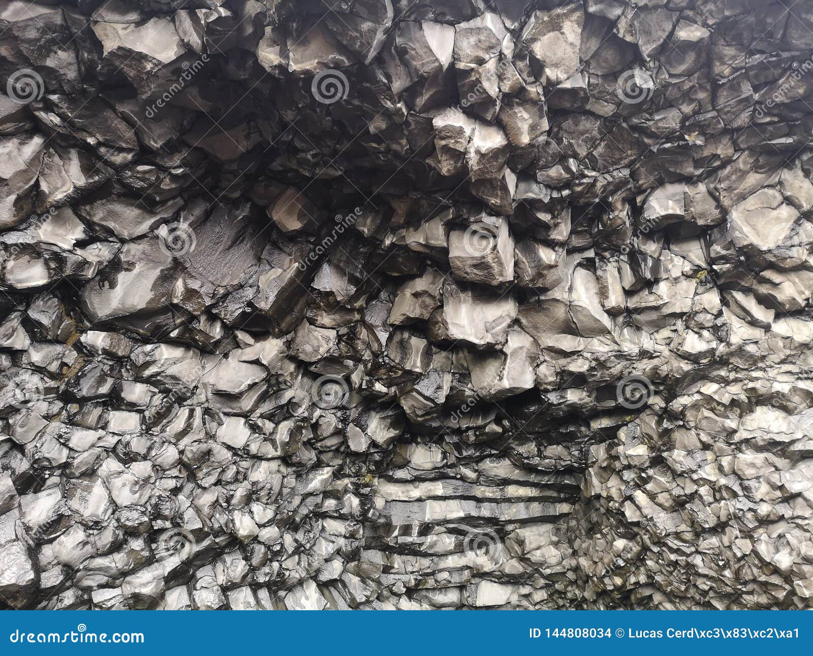 Natural Basalt Wall in Rocks Texture, Iceland. Stock Photo - Image of ...