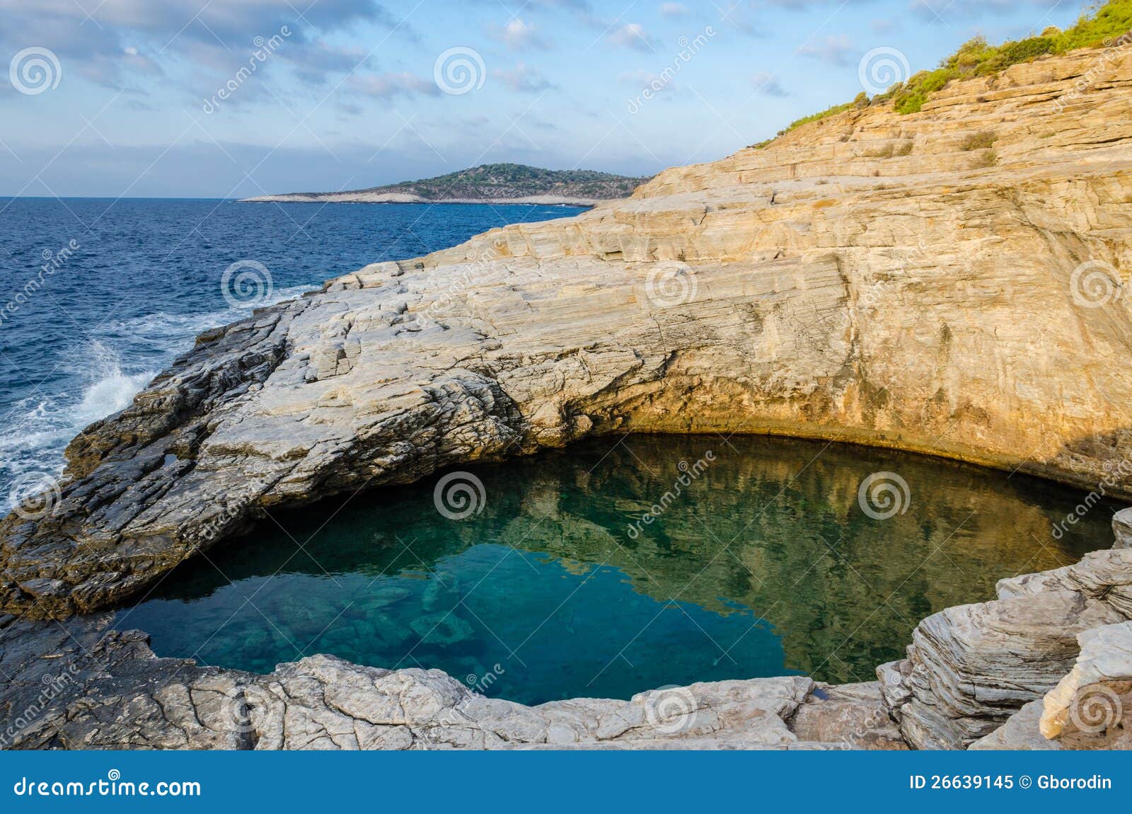 Natural basin stock image. Image of shore, clouds, stone - 26639145