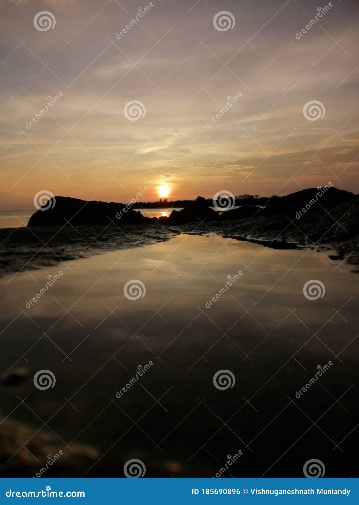 Natural Beautiful Beach Sky Sunset Evening Image View Stock Photo ...