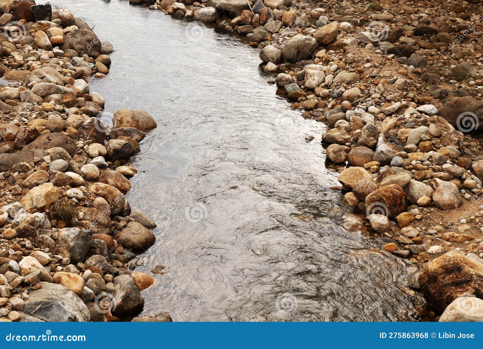 Natural Beautiful Forest and River with Pebble Stone in Kerala Stock ...