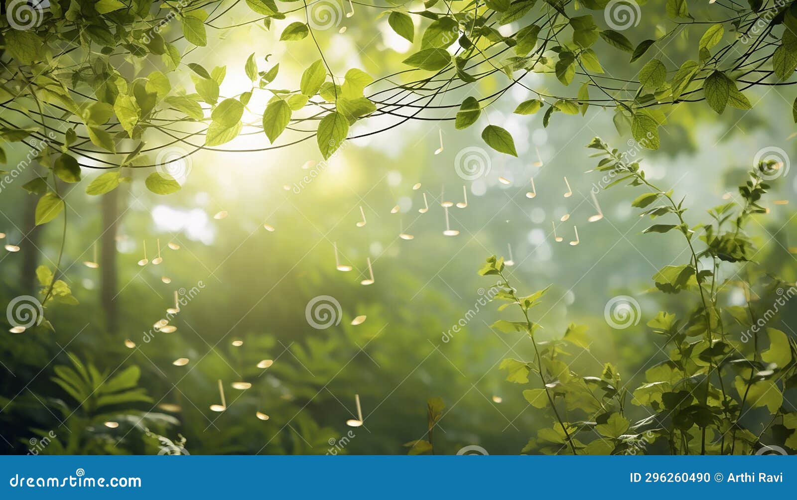 The Natural Beauty Blends Harmoniously with the Musical Elements. Stock ...