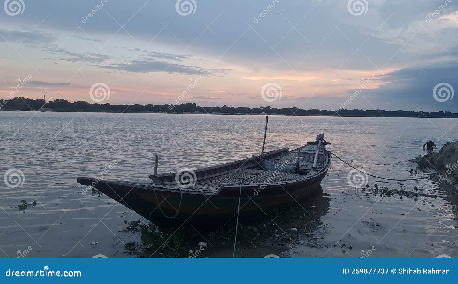 The Natural Beauty with Boat on the River Modhumoti Stock Image - Image ...
