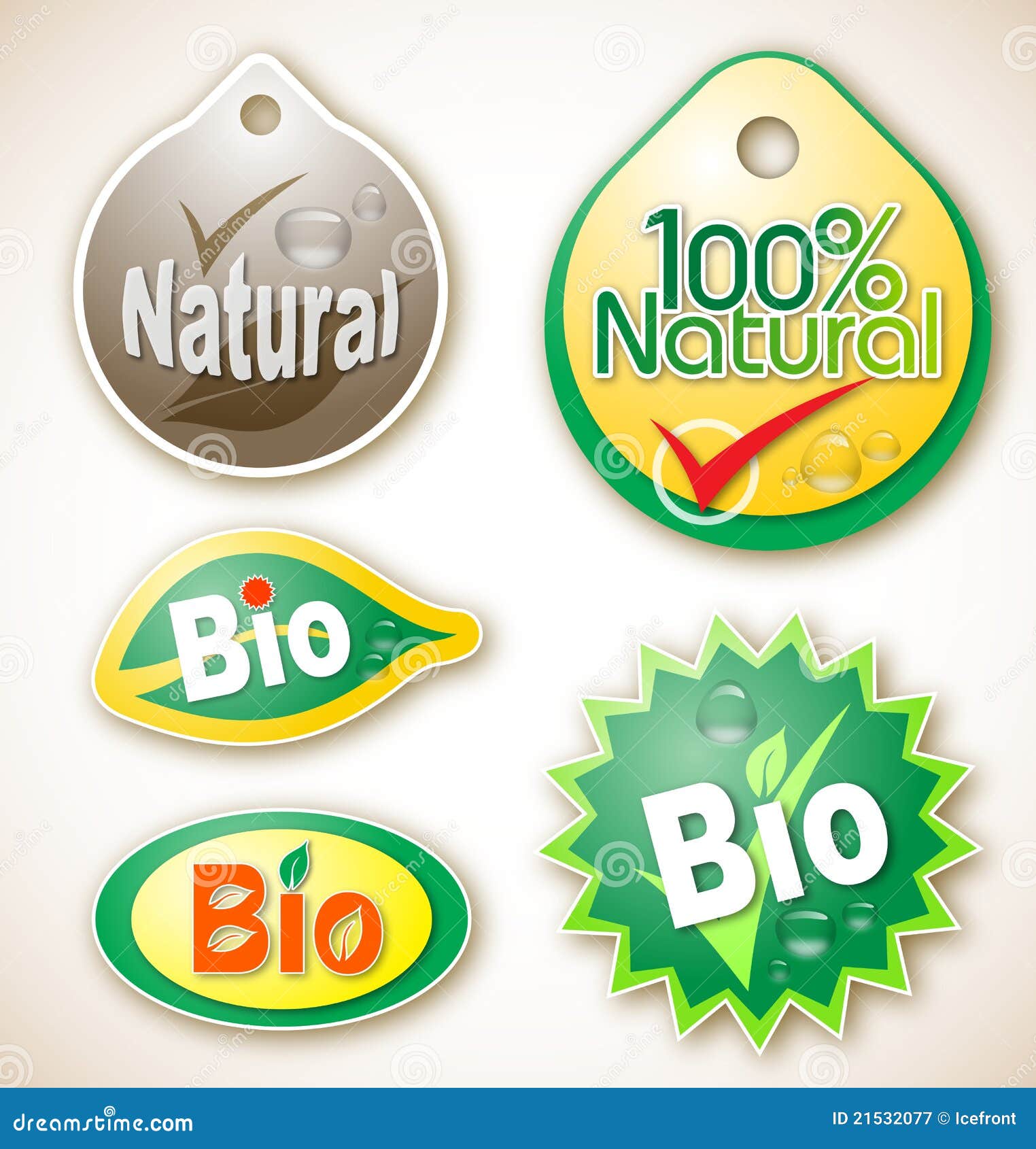 Natural and Bio Product Labels Stock Vector - Illustration of offer ...