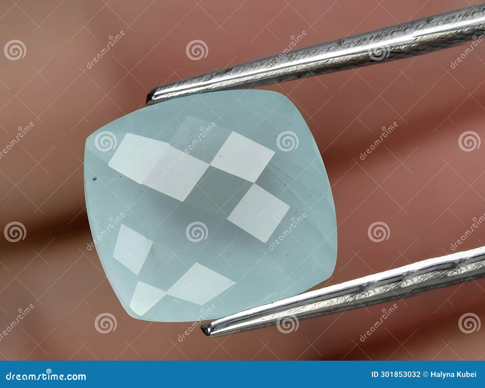 Natural Blue Aquamarine Beryl on the Background Stock Illustration ...