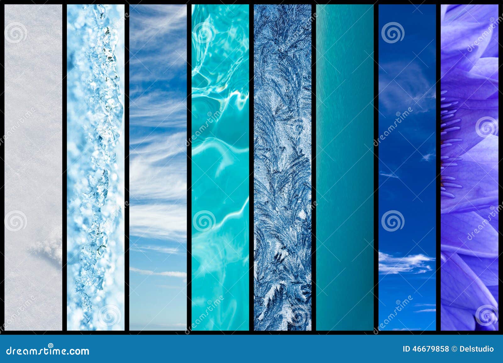 Natural Blue Gradation Collage Stock Photo - Image of ocean, abstract ...