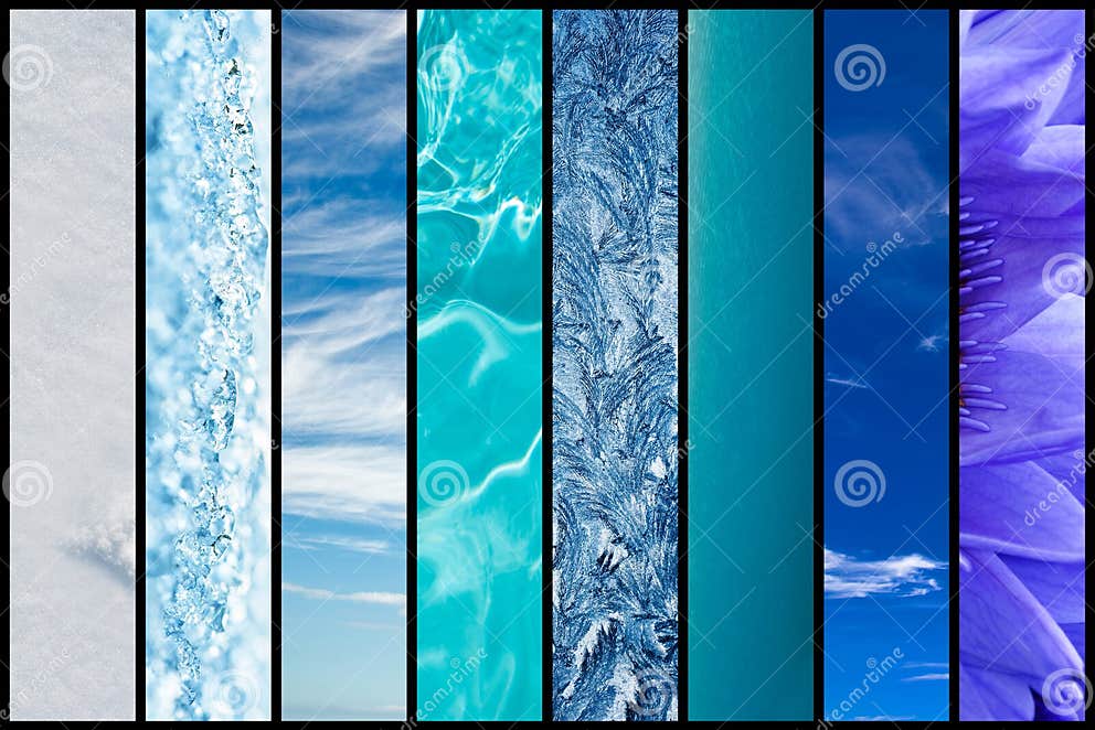 Natural Blue Gradation Collage Stock Photo - Image of ocean, abstract ...