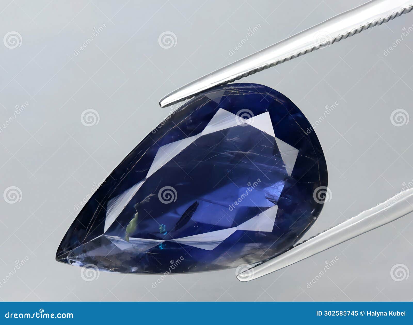 Natural Blue Iolite Gem on the Background Stock Image - Image of macro ...