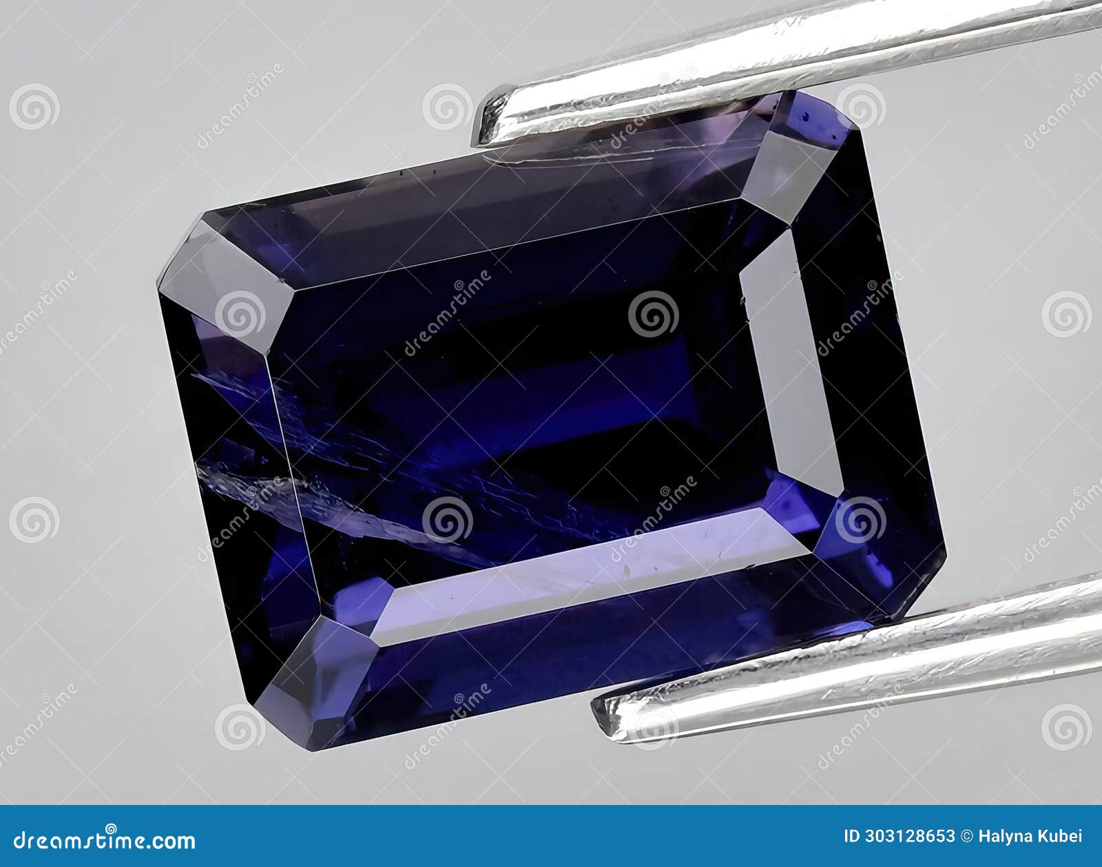 Natural Blue Iolite Gem on the Background Stock Image - Image of macro ...