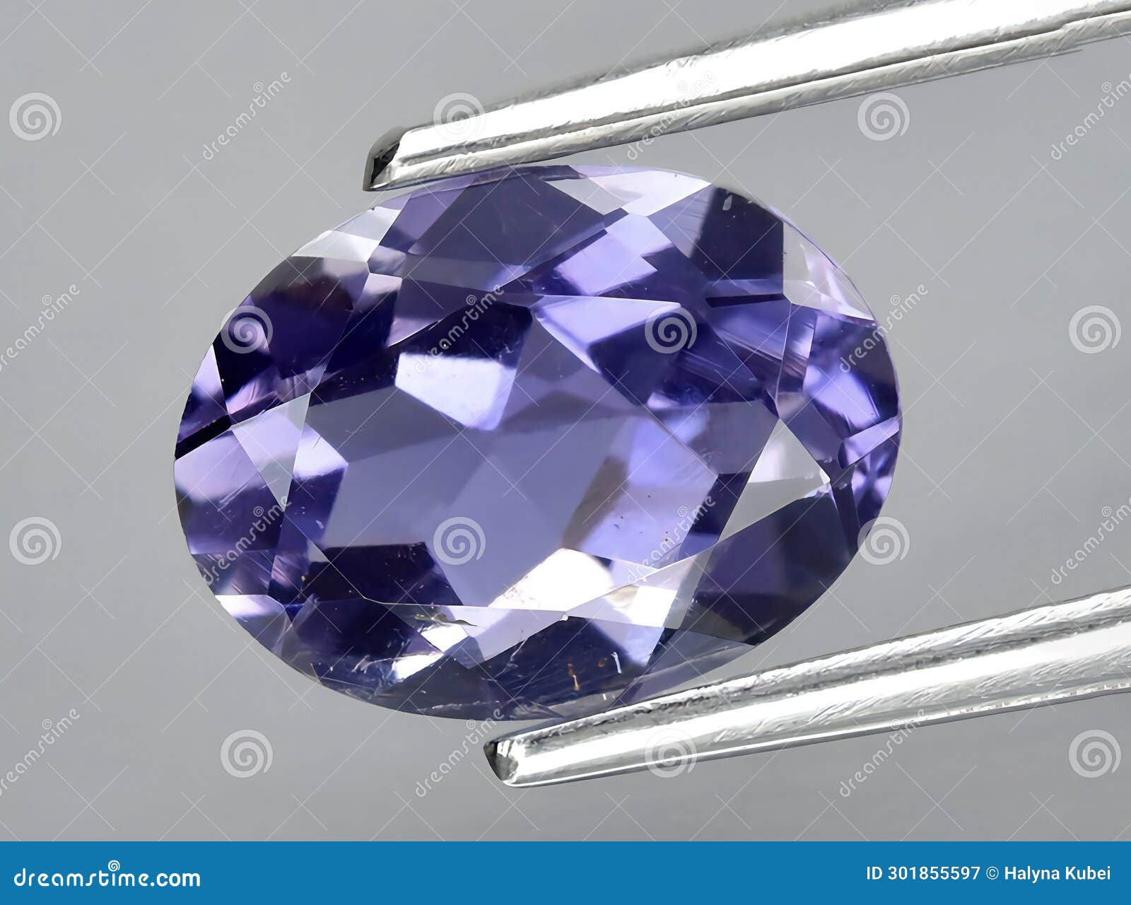 Natural Blue Iolite Kordierite Gem on the Background Stock Image ...