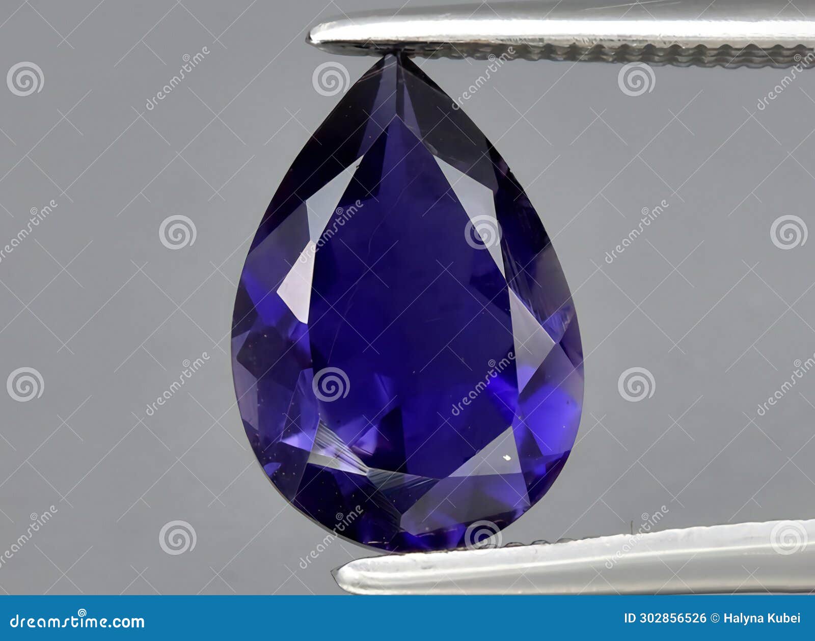Natural Blue Iolite Kordierite Gem on the Background Stock Illustration ...