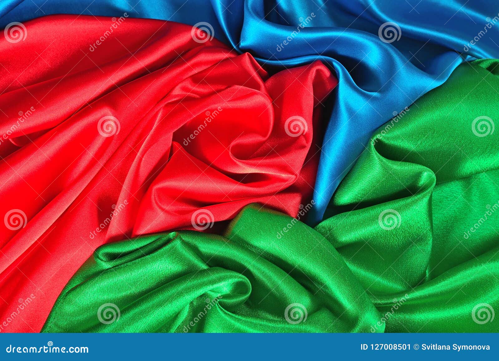 Natural Blue, Red and Green Satin Fabric Texture Stock Image - Image of ...