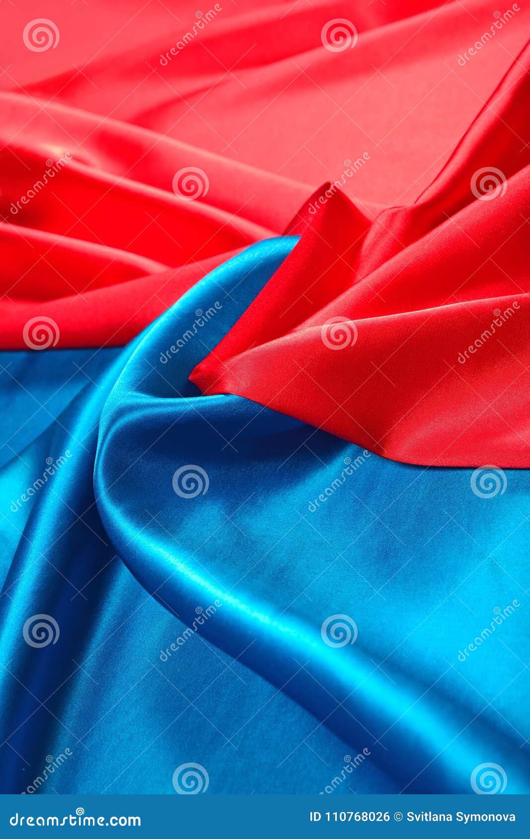 Natural Blue and Red Satin Fabric Texture Stock Photo - Image of ...