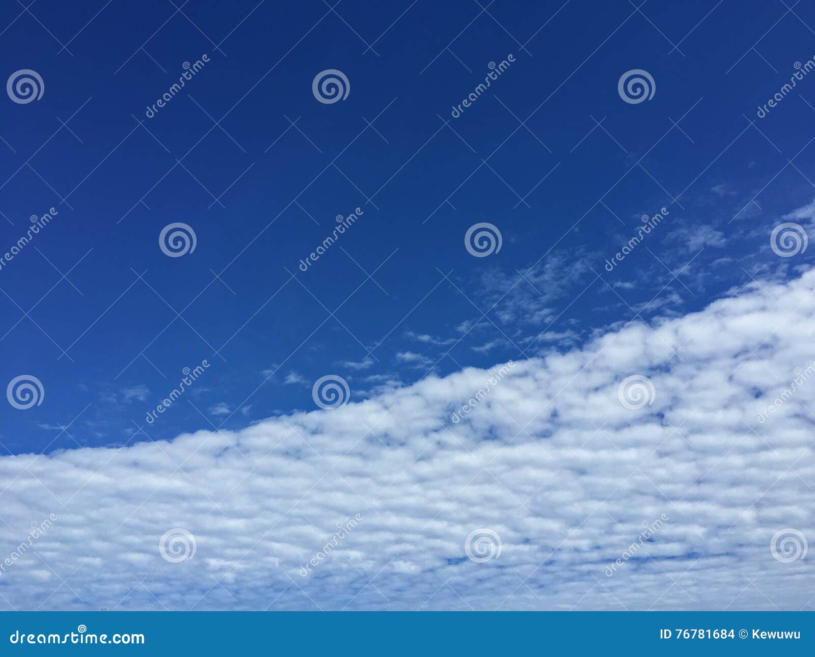 Natural Blue Sky with Soft Small Puffy Clouds Stock Photo - Image of ...