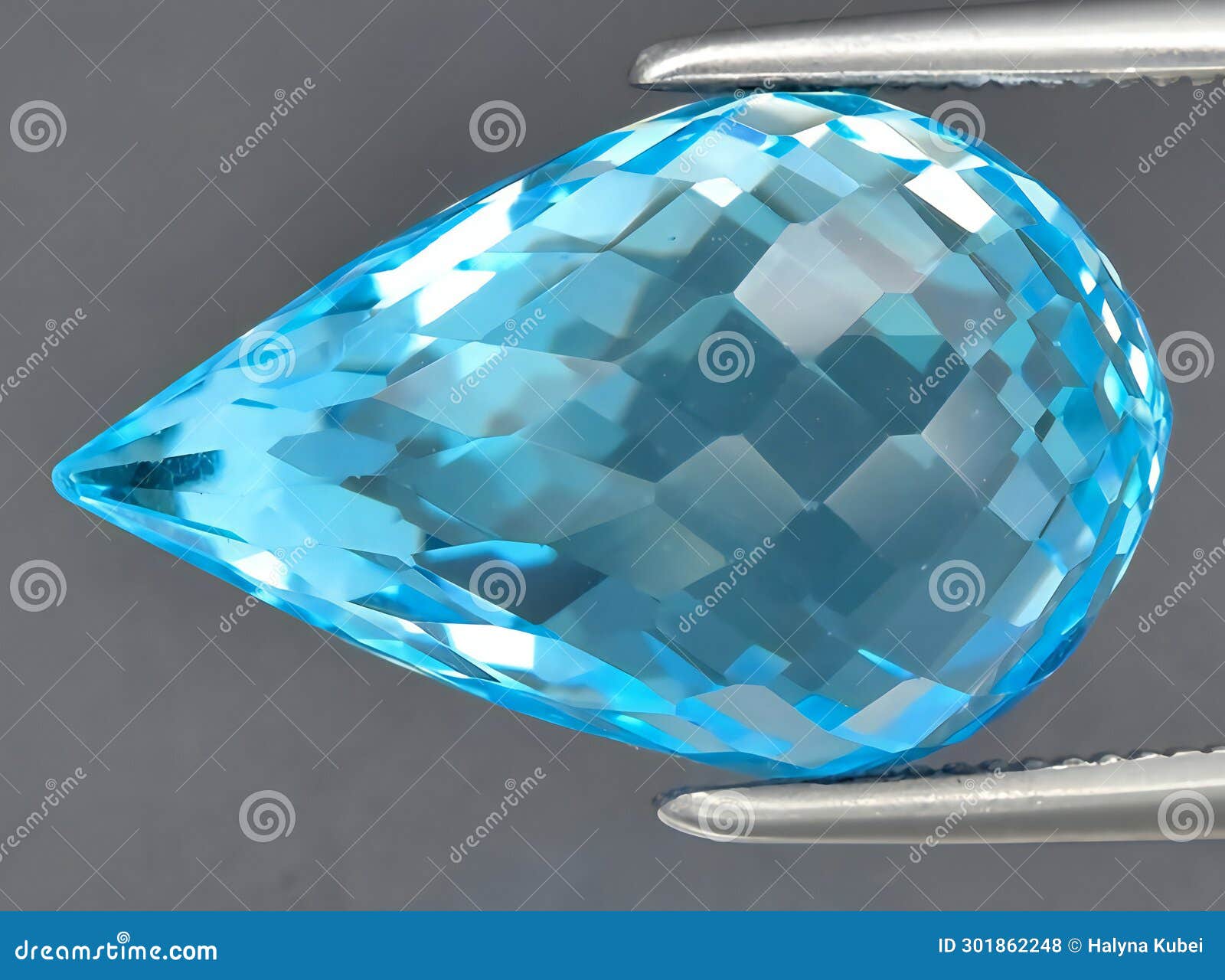 Natural Blue Topaz Gem on the Background Stock Photo - Image of blue ...