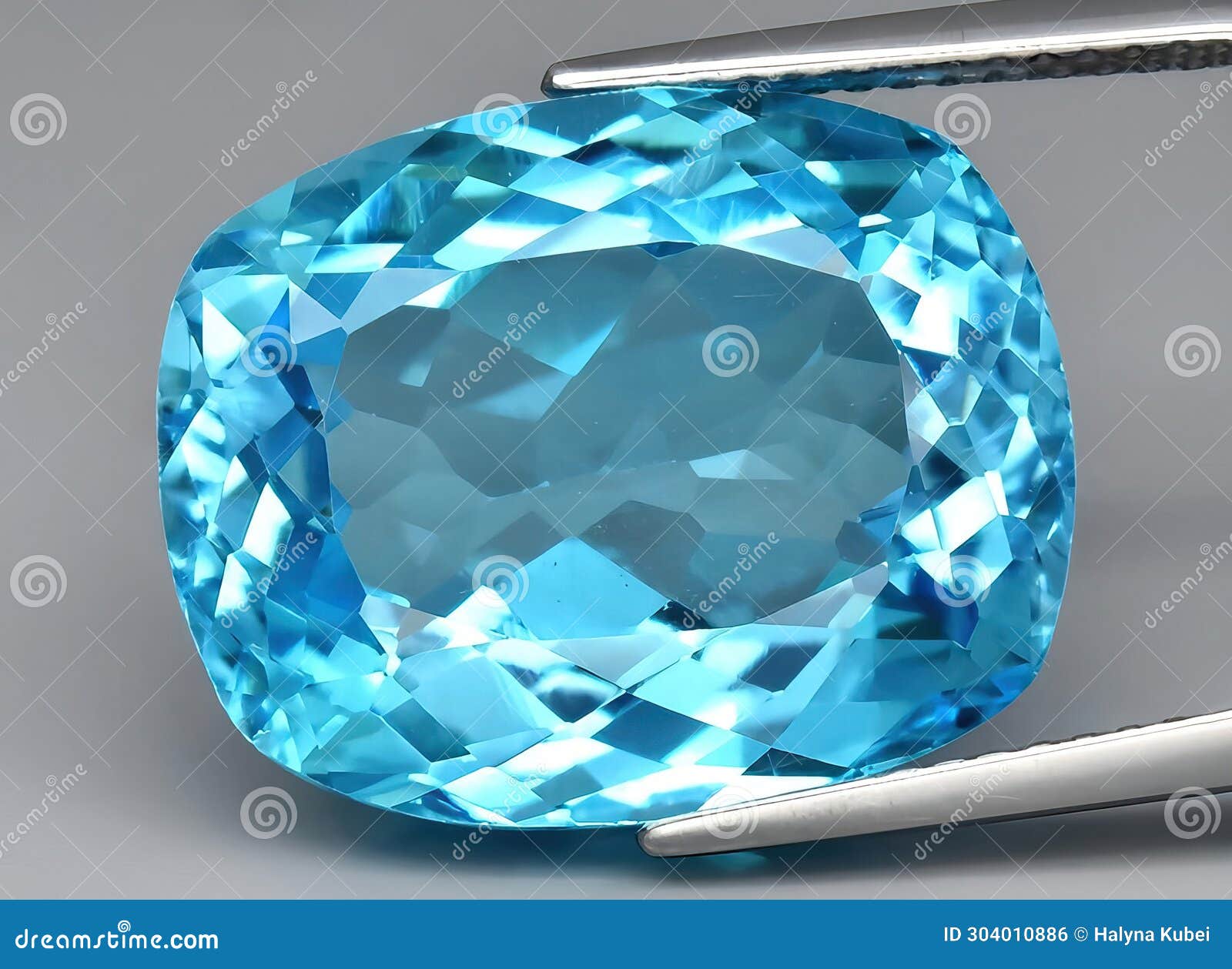 Natural Blue Topaz Gem on the Background Stock Illustration ...