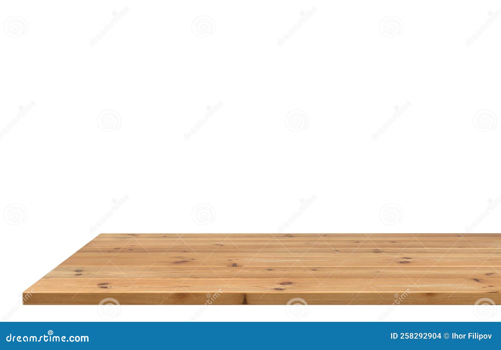 Natural Board, Countertop on a White Background for Product Photo. Pine ...