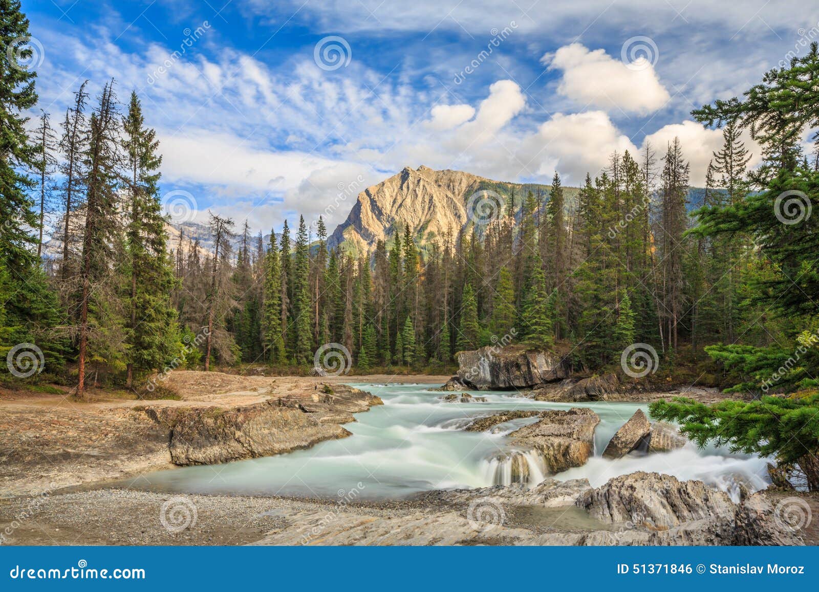 Natural Bridge with Mount Stephen Stock Photo - Image of bridge, canada ...