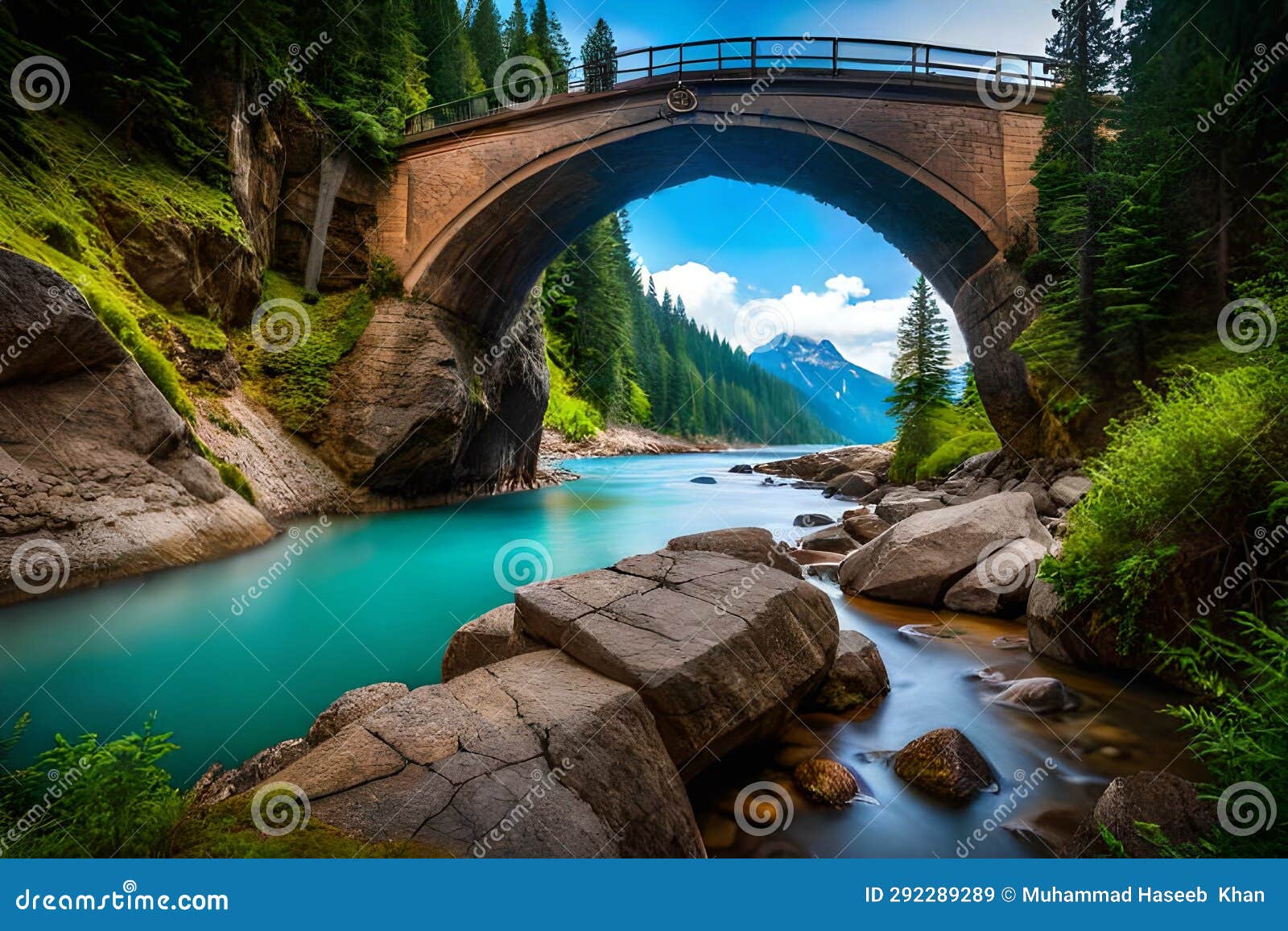 A Natural Bridge Spanning a Narrow River Gorge, Created by the ...