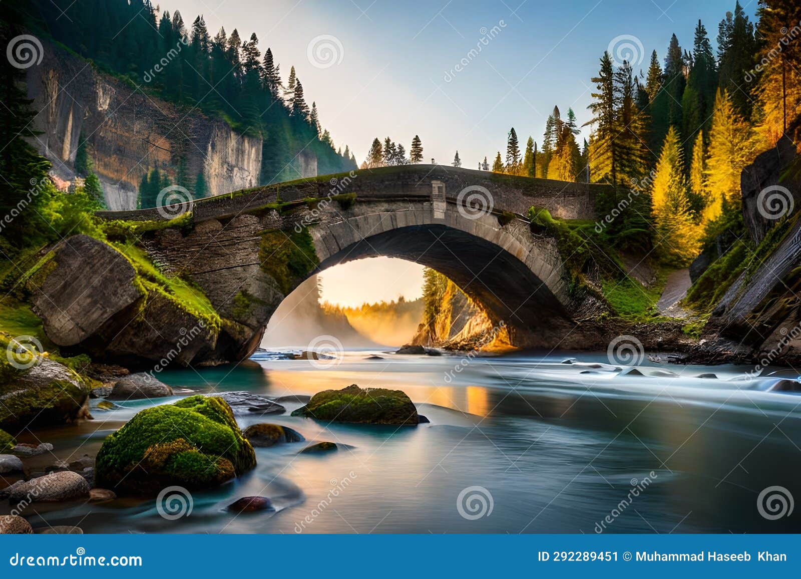 A Natural Bridge Spanning a Narrow River Gorge, Created by the ...