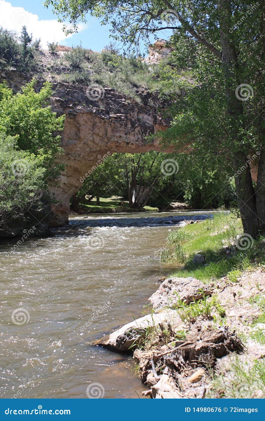 Natural Bridge Wyoming stock photo. Image of cloud, rocks - 14980676