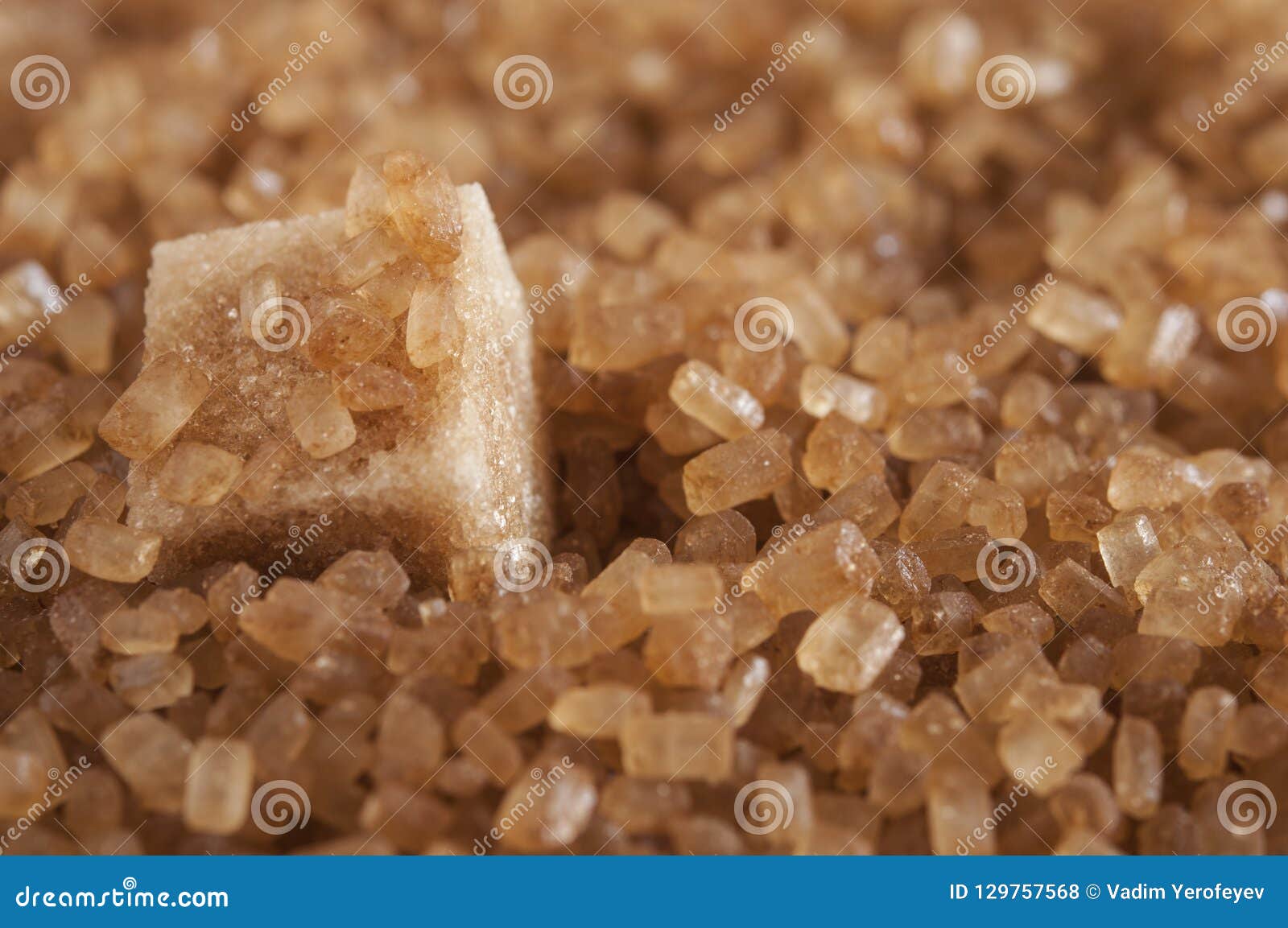 Natural brown sugar cubes stock photo. Image of sand - 129757568
