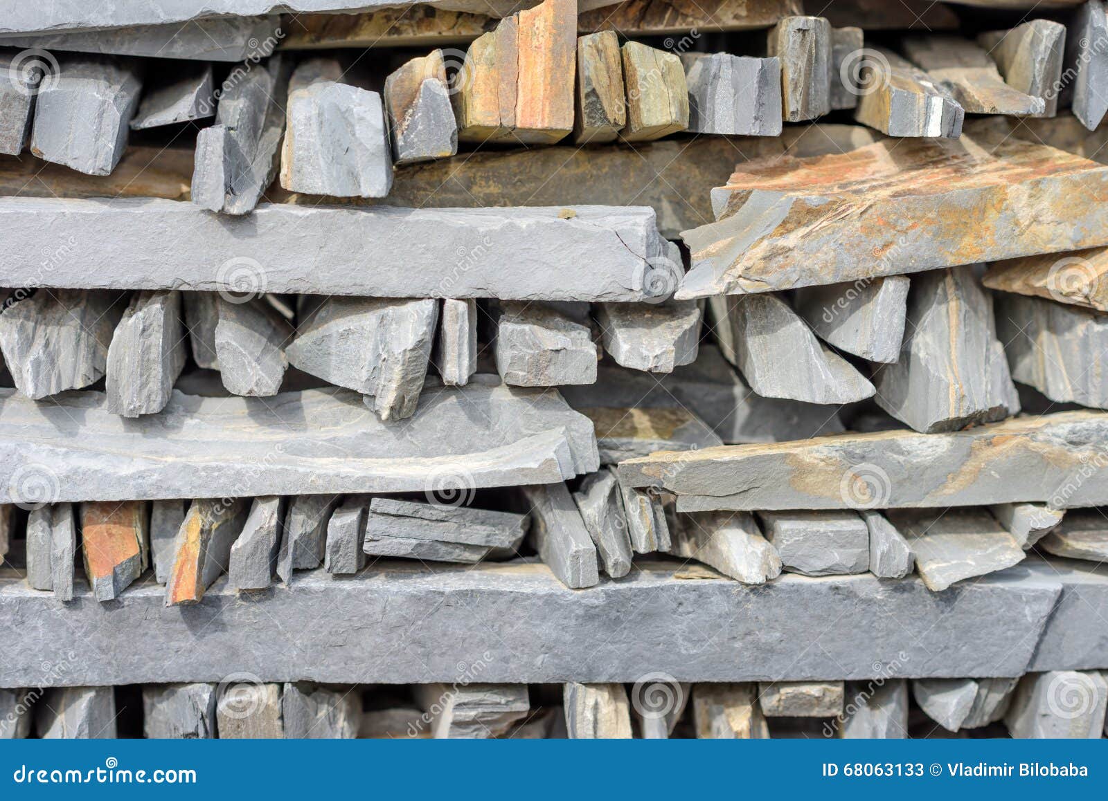Natural Building Stone Cladding Stock Image - Image of large, road ...